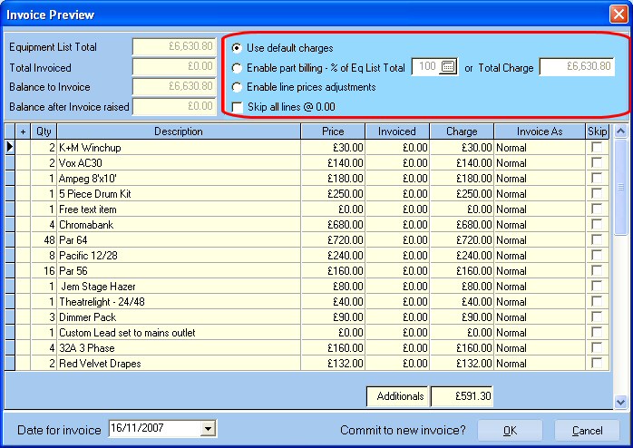 Understanding the Invoice Preview Window Header